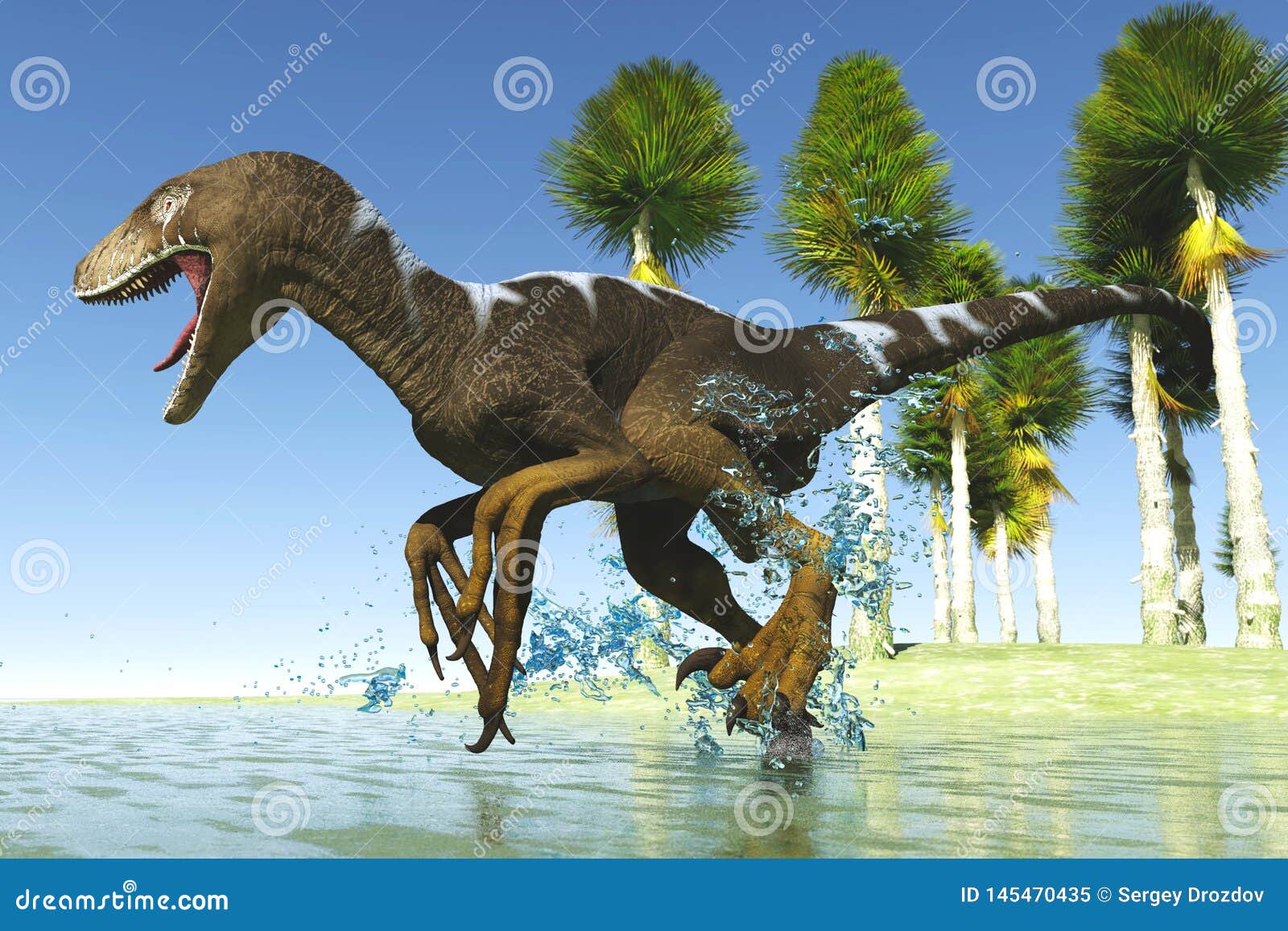 Predatory dinosaur stock illustration. Illustration of jurassic - 145470435