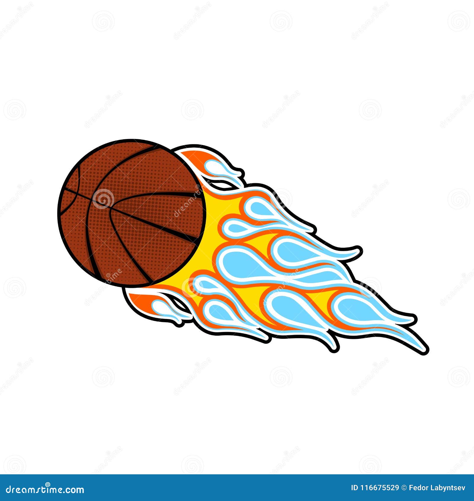 Basketball with a Tail from the Flame Vector Icon. Stock Vector ...