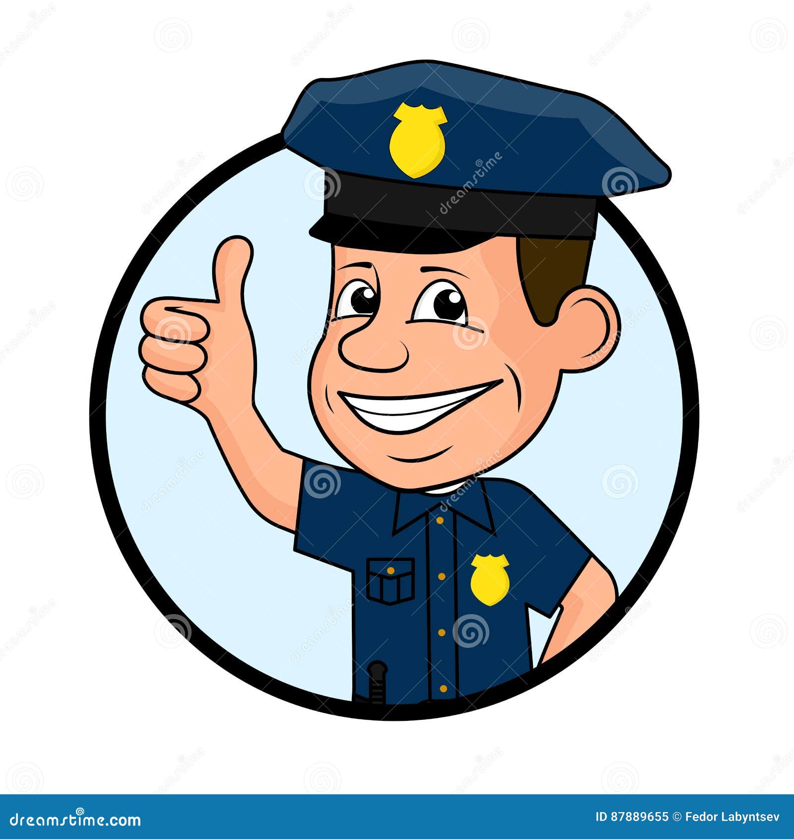 Cheerful Police Officer Stock Vector Illustration Of Authority 87889655