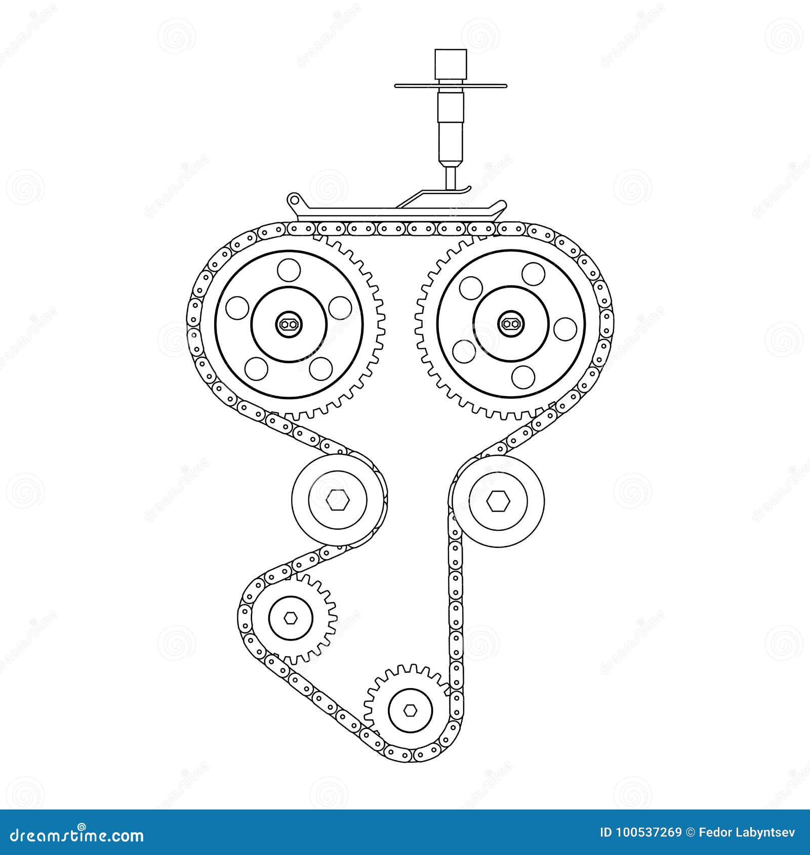 Drawing car mechanism. stock vector. Illustration of mechanical - 100537269