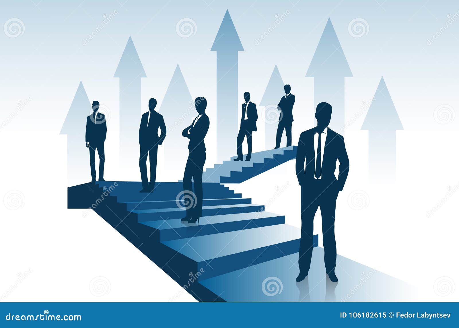 Group of Entrepreneurs Costs on the Ladder Going Up Representing the ...