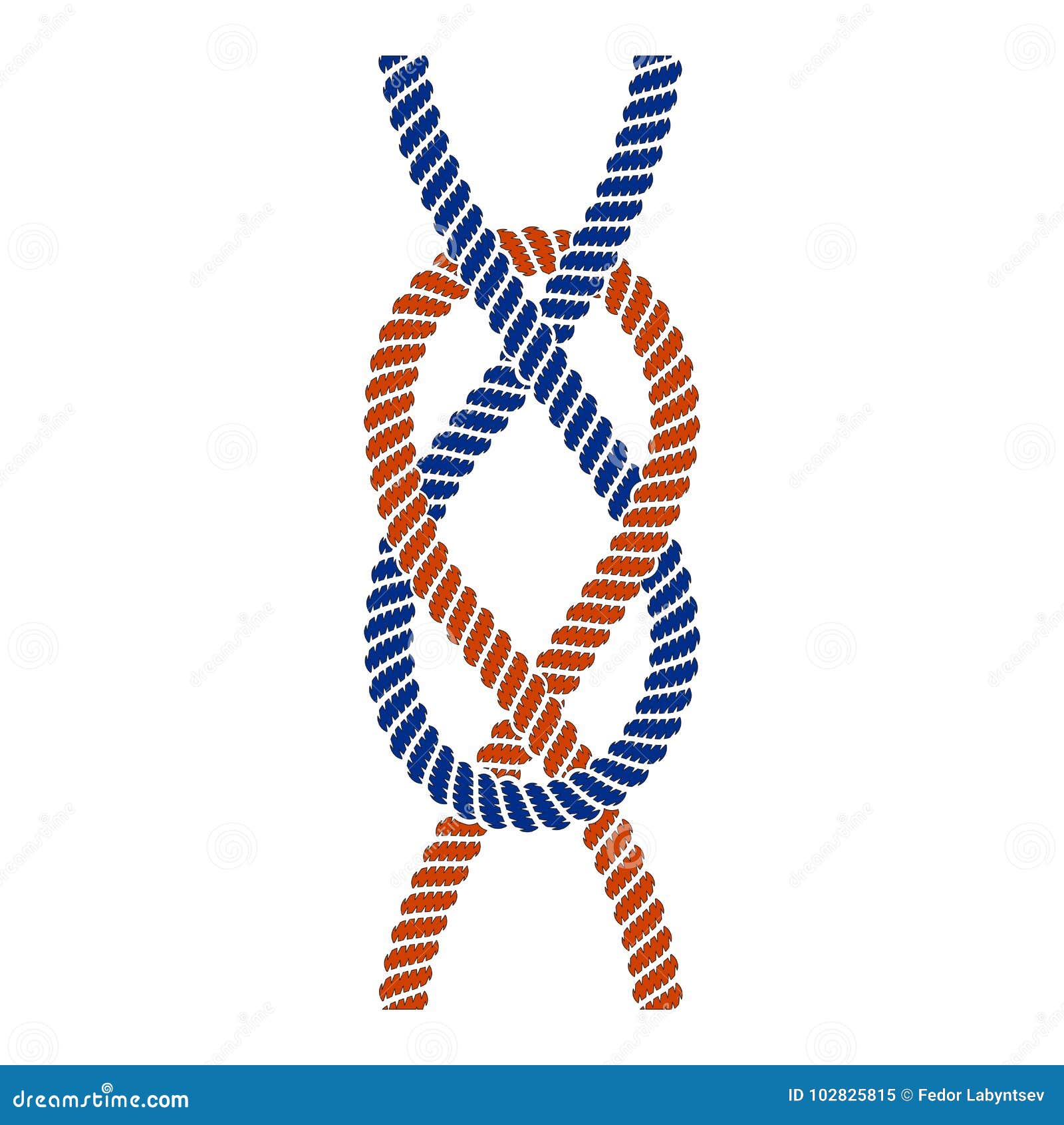 Knot of rope illustration. stock vector. Illustration of line - 102825815