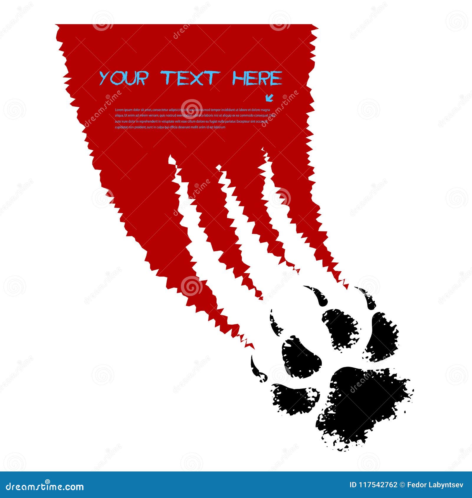 Paw Of The Predator Tears The Background Vector Illustration ...