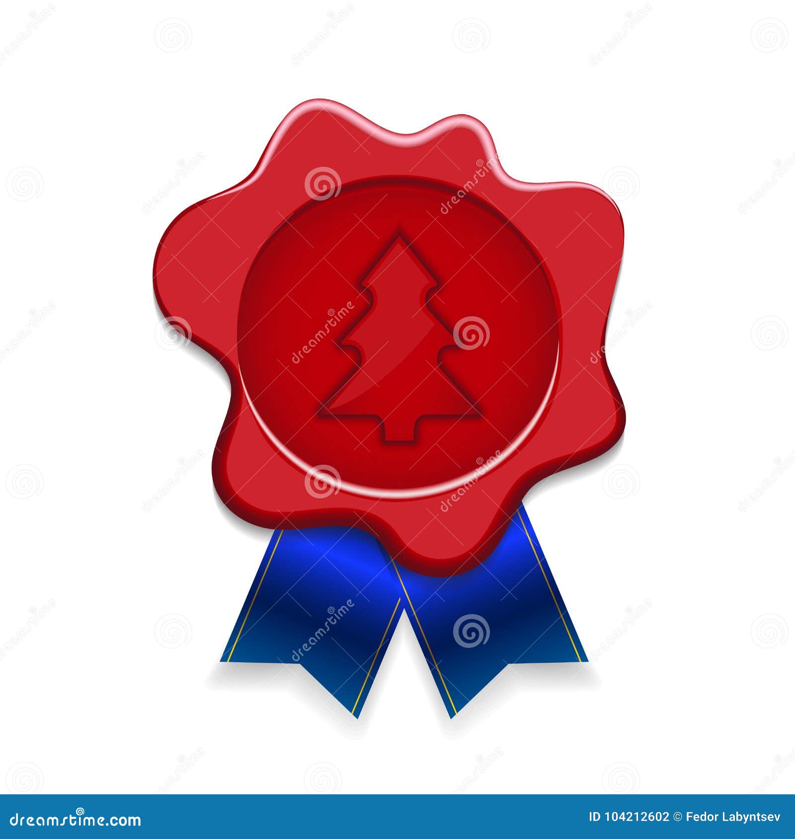 Sealing Wax Postal Seal with a Fir-tree Illustration. Stock Vector ...