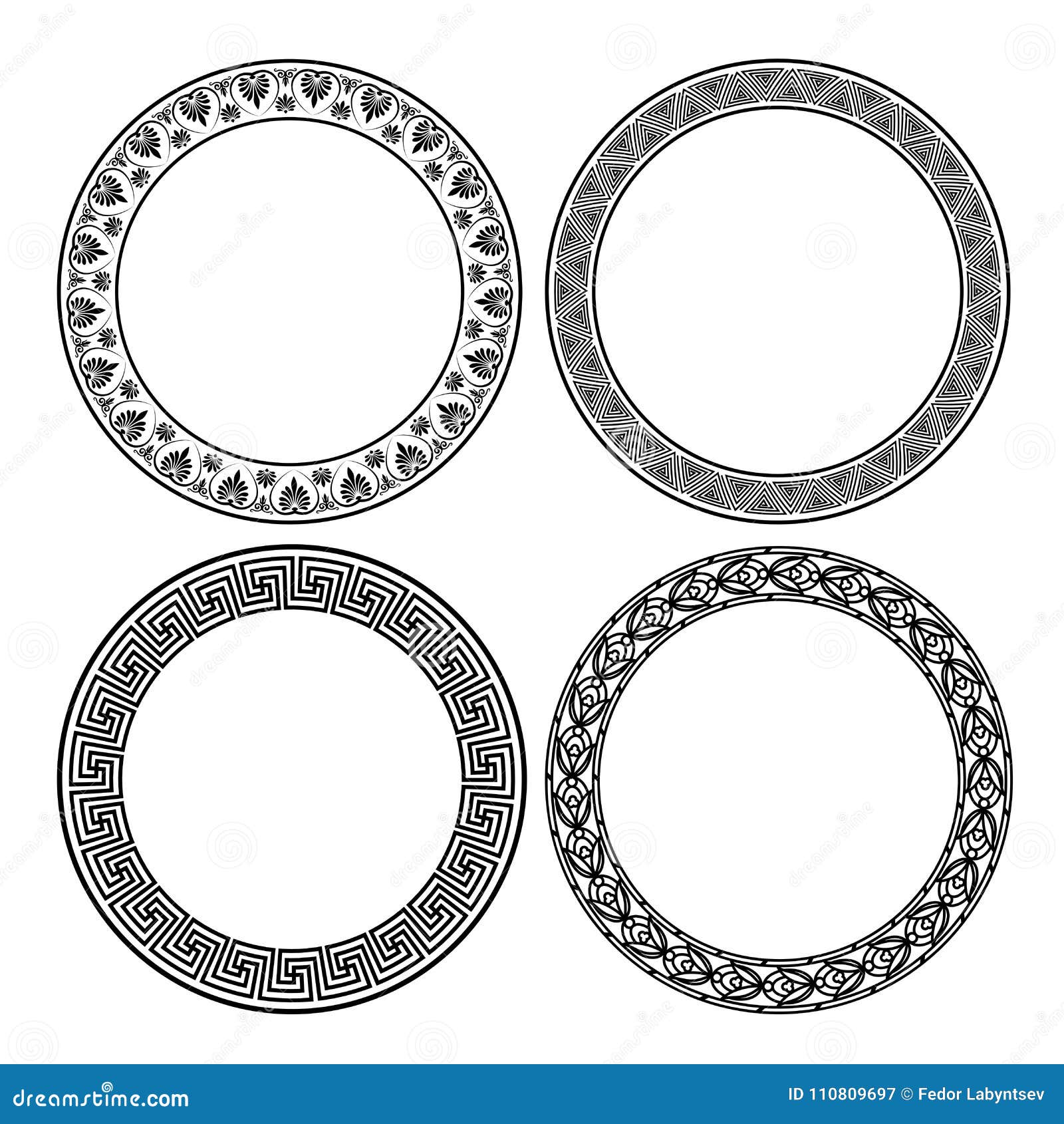 Set of a Frames in the Greek Style. Stock Vector - Illustration of line ...
