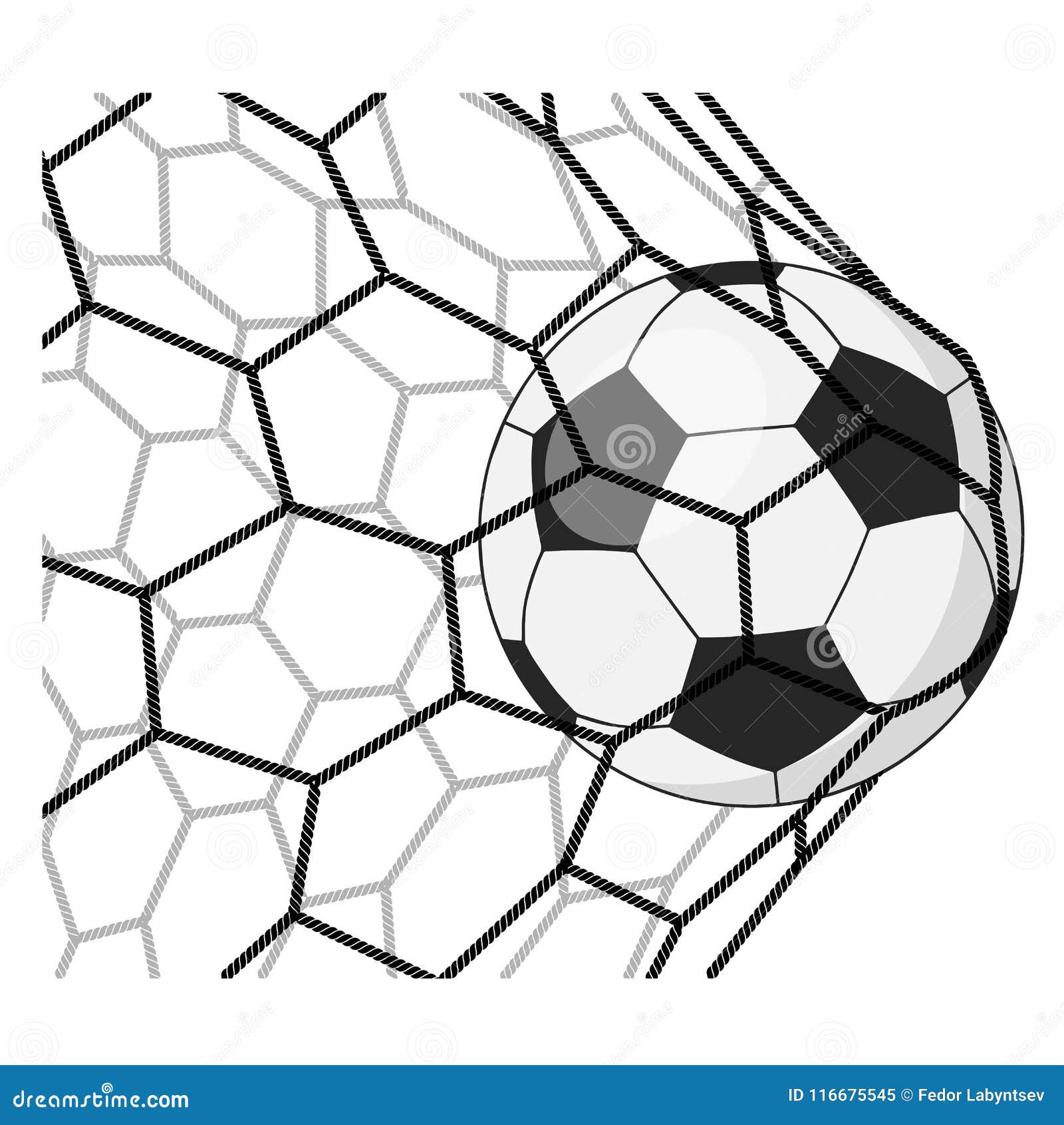 Soccer ball in a grid. stock vector. Illustration of kick - 116675545