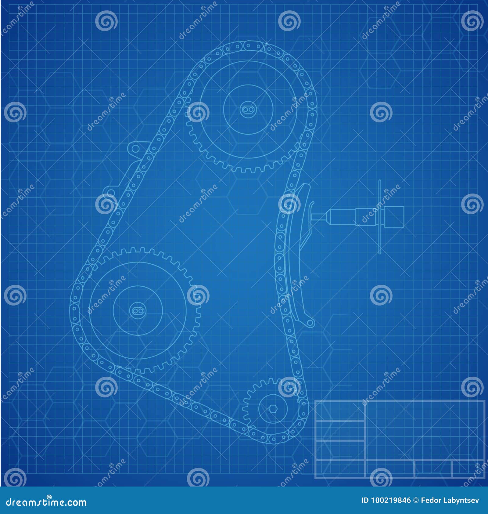 Technical Drawing of the Mechanism of the Car. Stock Vector ...