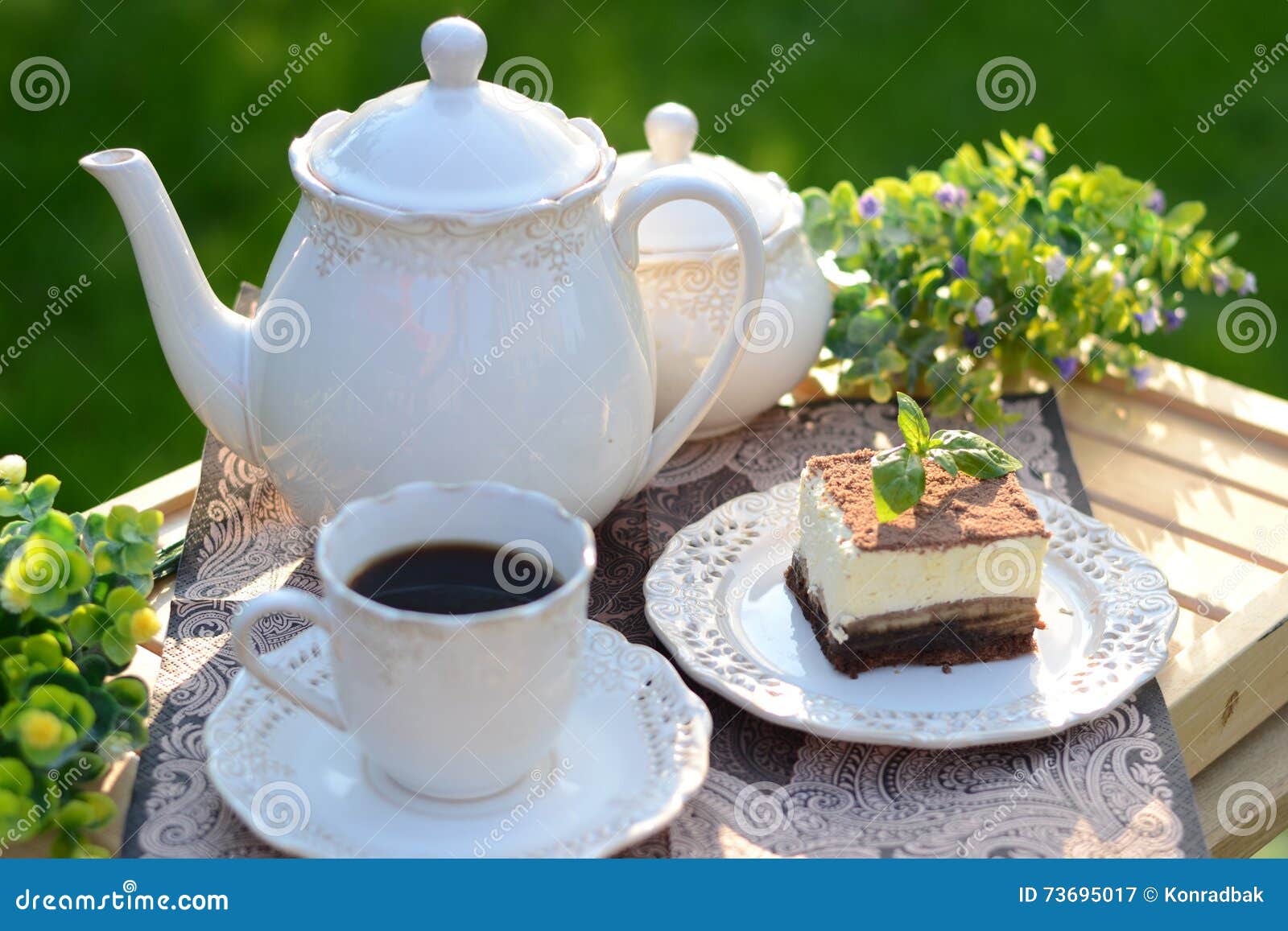 Sweet Summer Iced Tea Double Border Overhead On A Dark Wood Banner ...