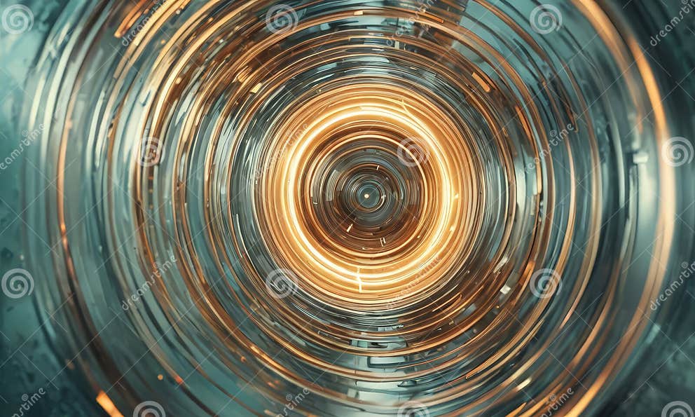 Circular Pattern Concentric Circles, with Bright Orange Center, Creates ...