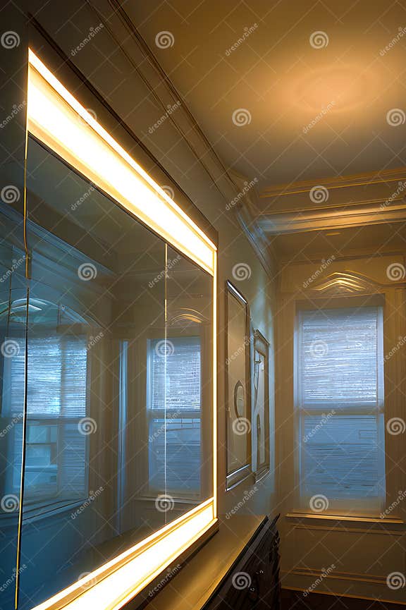 Lighting Effects Reflections with a Huge Mirror Generated by Ai Stock ...