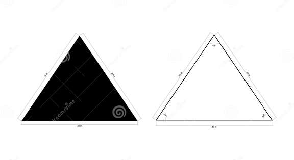 Detailed Technical Drawing of Two Identical Triangles with Dimensions ...