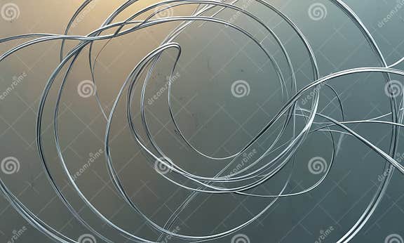 Complex Arrangement Silver Wire Loops Forms Swirling Pattern Against ...