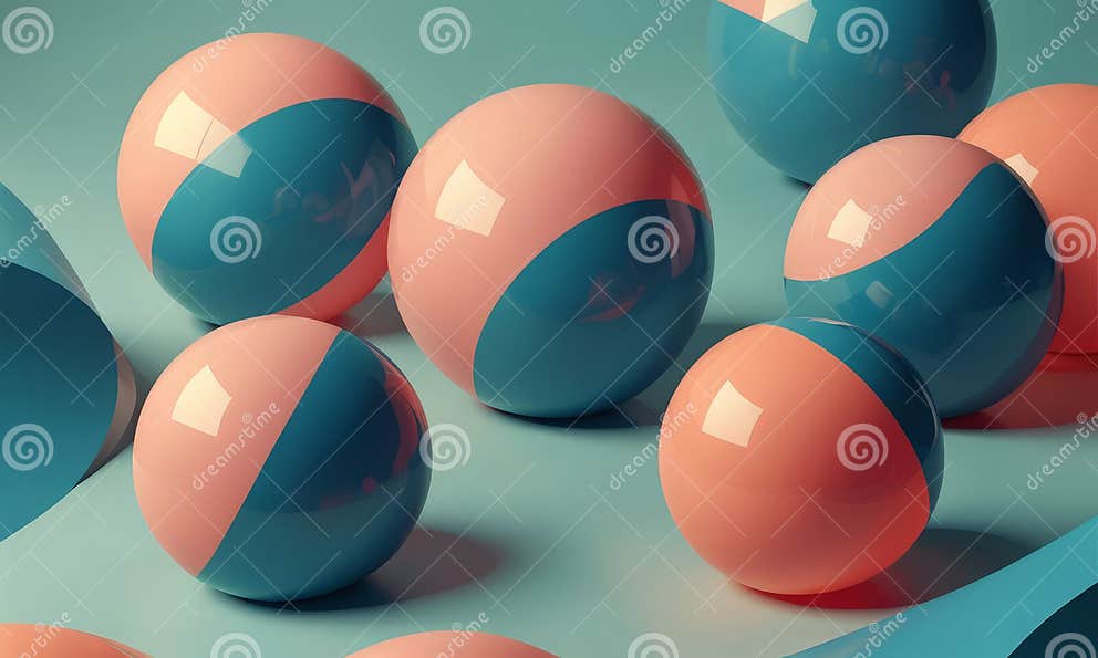 Collection Nine 3D Spheres, Each with Distinct Color and Pattern, is ...