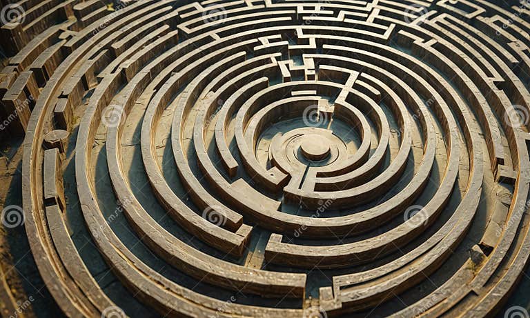 Complex, Intricate Maze with Central Path and Numerous Interconnected ...