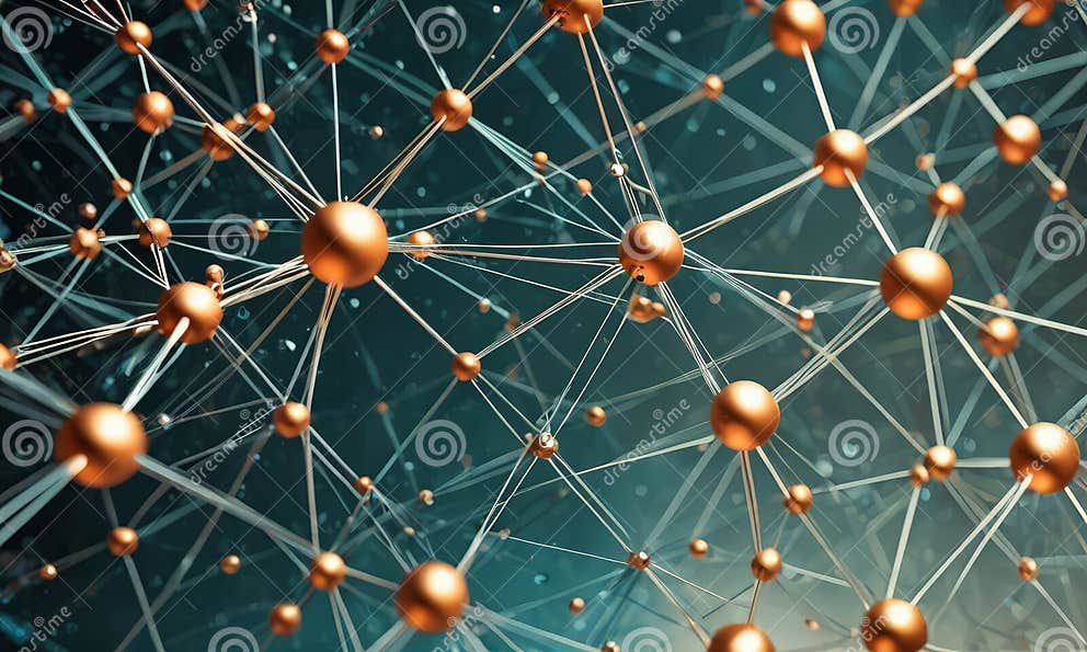 3D Complex Network Interconnected Spheres, Varying in Size and Color ...