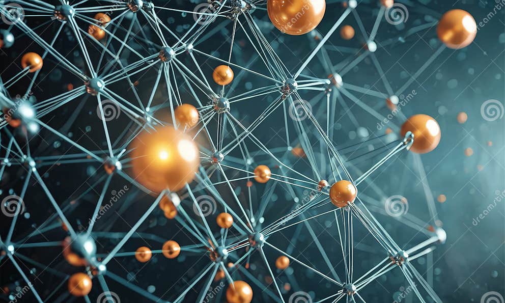 3D Complex Network Interconnected Spheres, with Varying Sizes and ...