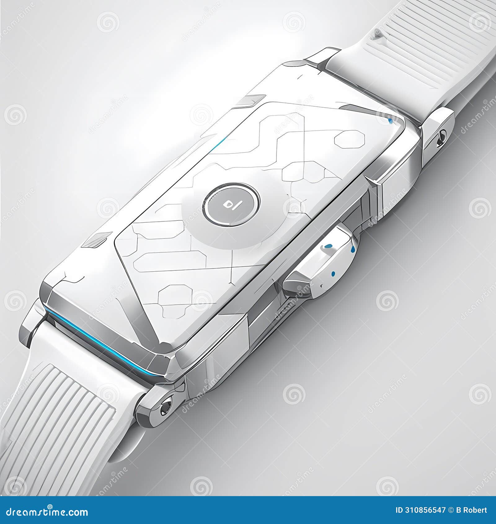 Modern Tech-Styled Watch for Futuristic Style Stock Illustration ...