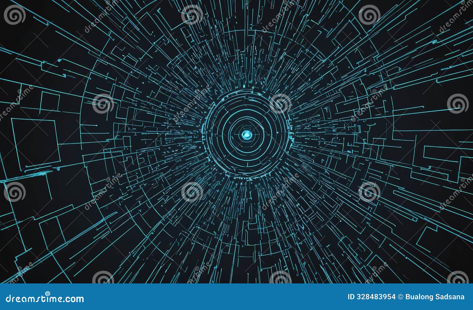 A Complex Network Of Lines And Shapes Pulsating With Movement And ...