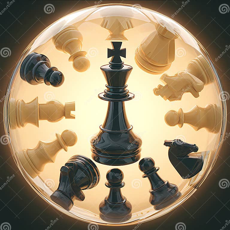 Masterful Chess Match Unfolds in 360-Degree Perspective Stock ...