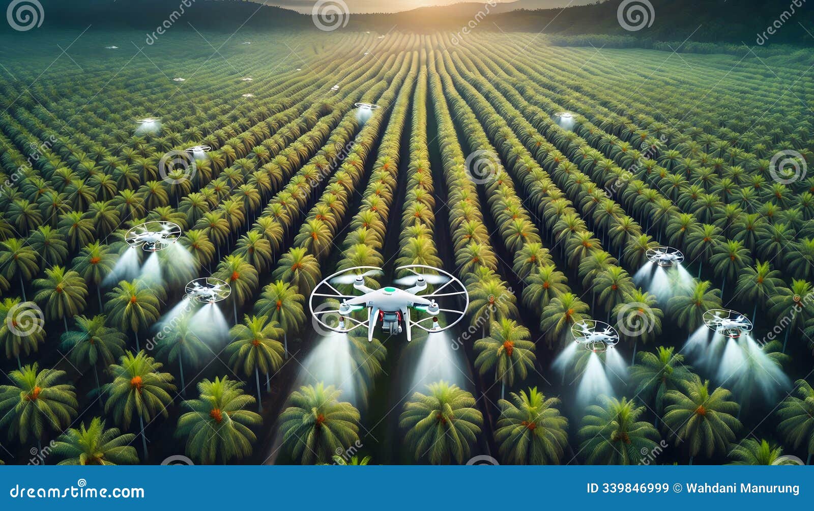 Drone Technology Enhancing Palm Oil Plantation Efficiency Stock ...