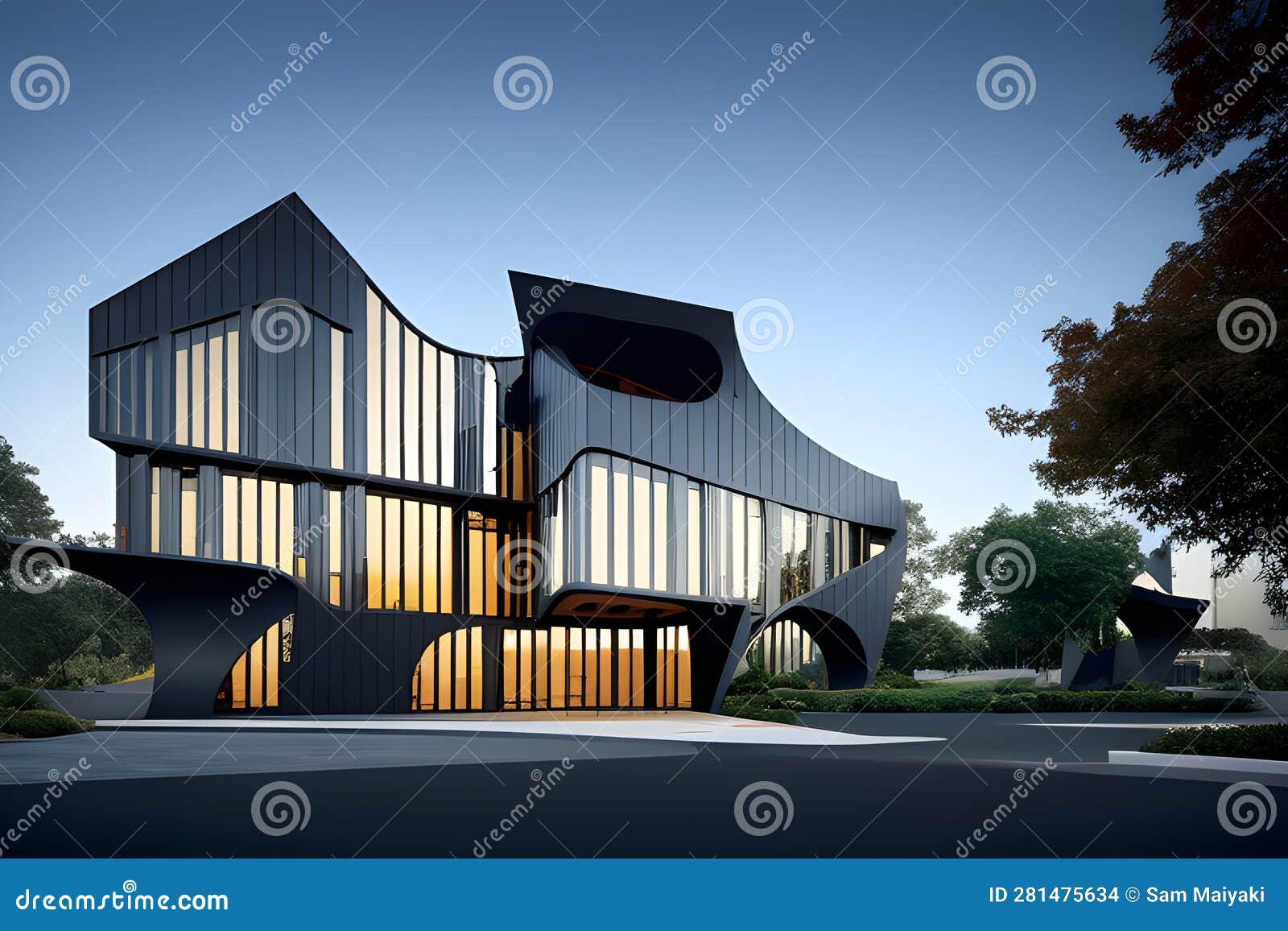 Abstract Architecture with a Unique and Unconventional Design Generated ...