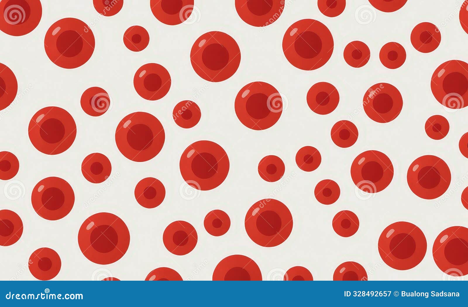 Repeating Pattern Red Circles on White Background, with Varying Sizes ...