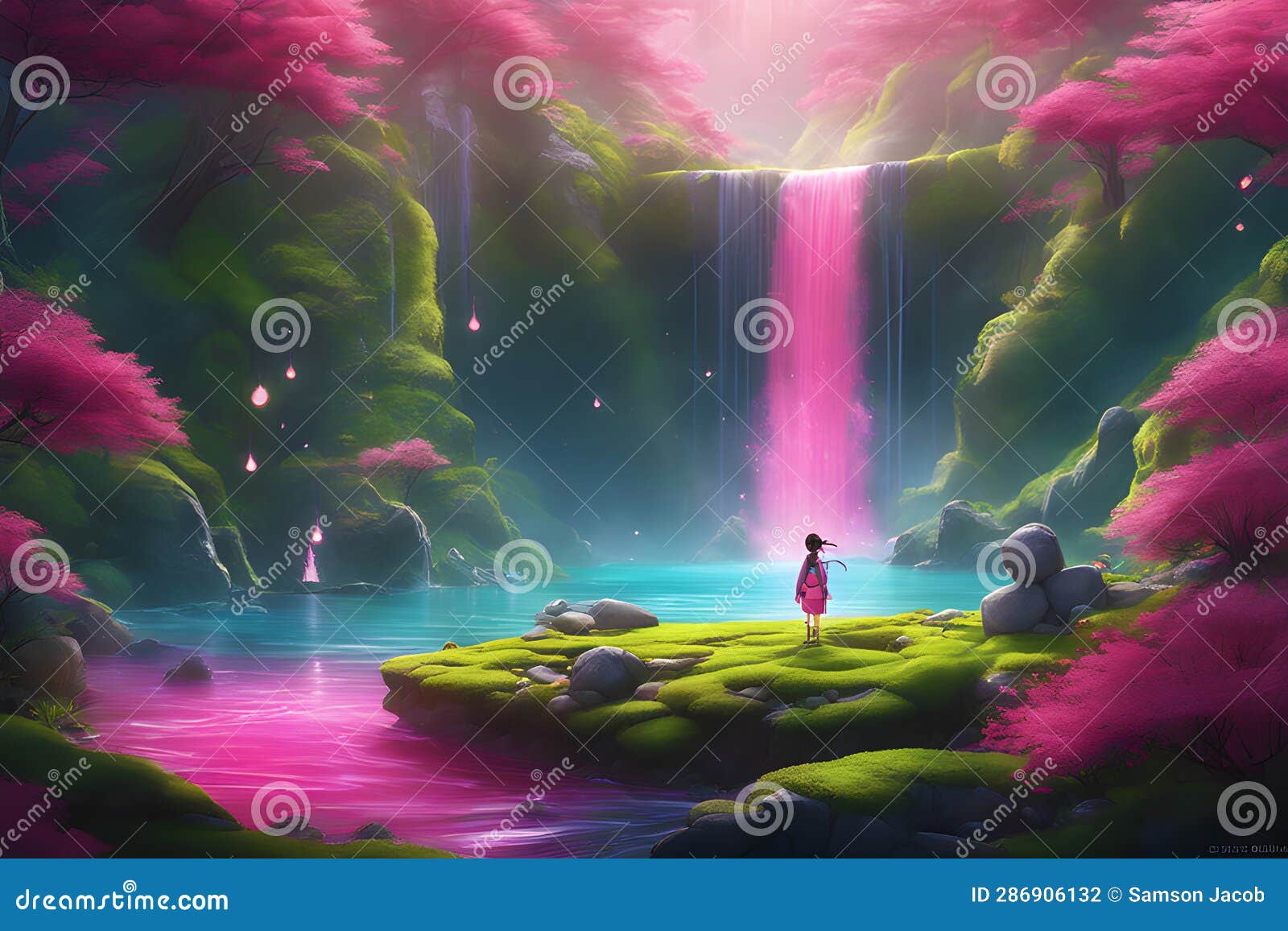 A Spectacular Vista of a Pollution Waterfall River Generated by Ai ...