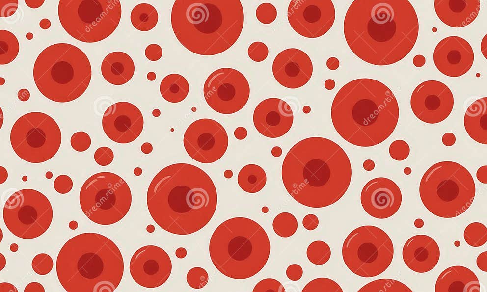 Repeating Pattern Red Circles on Light Background, with Varying Sizes ...