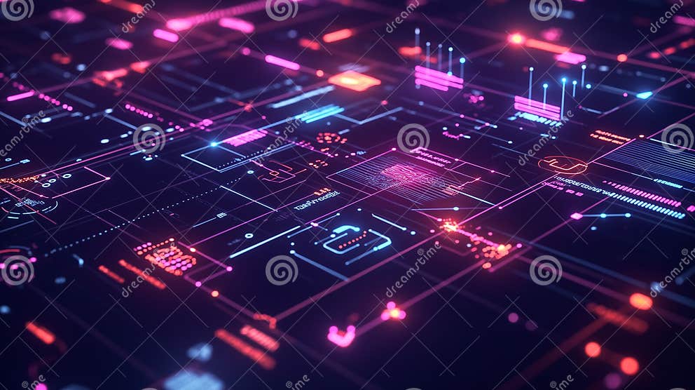 Futuristic AI-Driven Customer Journey Mapping Visualization with Neon ...