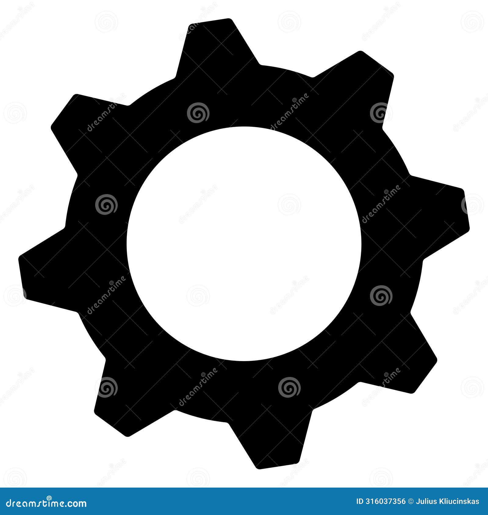 Simple Black Settings Symbol Isolated on White Background. Gear Wheel ...