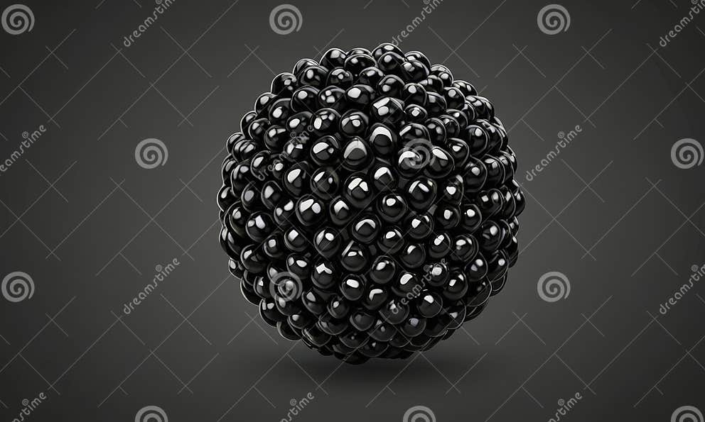 3D Spherical Object Composed Numerous Small Black Spheres, Creating ...