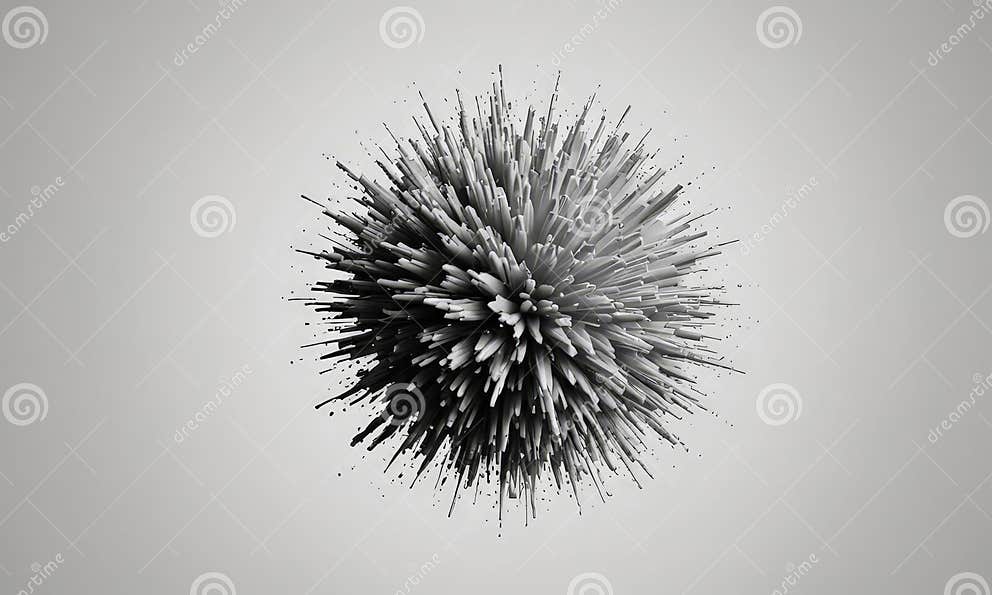 Black and White Spherical Object with Numerous Small Spikes Protruding ...