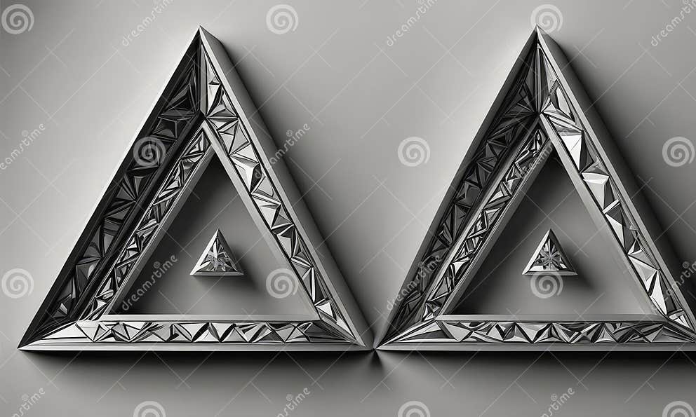 Two Triangular Frames with Diamond Pattern and Small Triangle in the ...