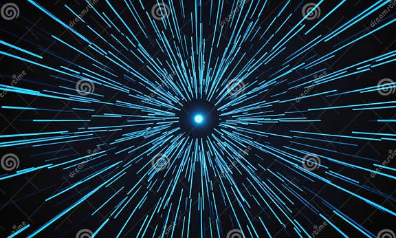 Digital Starburst Pattern with Bright Blue Center, Radiating Outwards ...