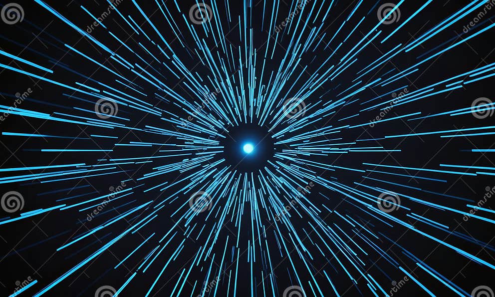 Digital Starburst Pattern with Bright Blue Center, Radiating Outwards ...