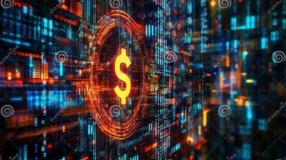 The Image Presents a Striking Visual of a Dollar Sign Embedded within a ...