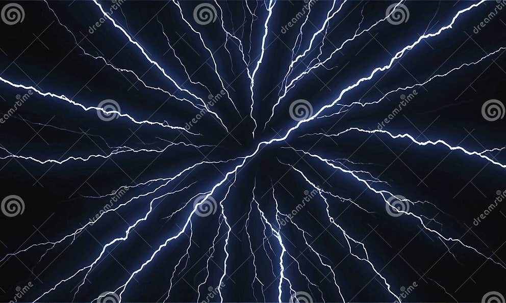Digital Lightning Bolt, with Dark Background and Bright, White ...