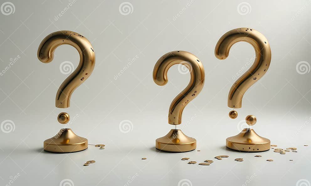 Three Golden Question Marks with Small Balls at Their Centers are ...