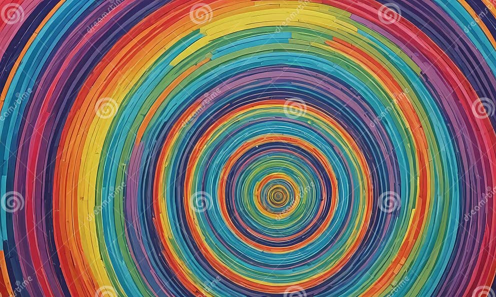 Vibrant Abstract Features Concentric Circles Varying Colors, Creating ...