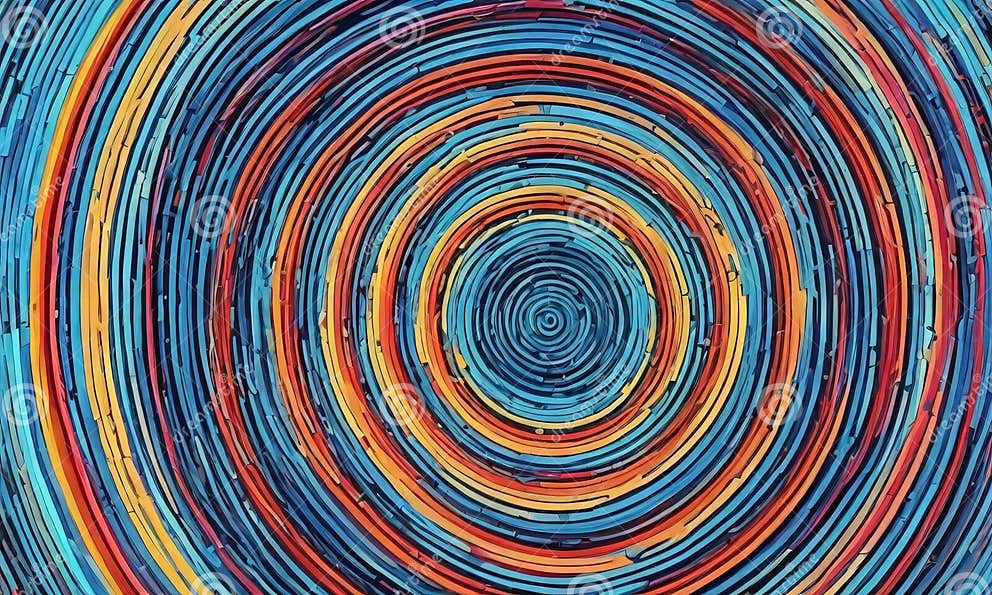 Vibrant Abstract Features Concentric Circles Varying Shades Blue ...