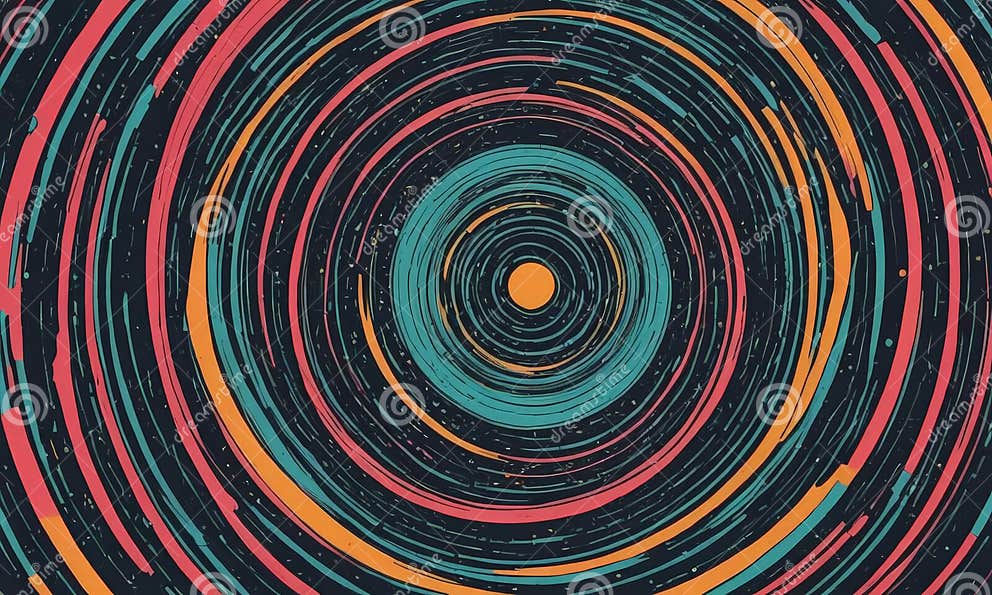 Vibrant Abstract Pattern Concentric Circles in Various Shades Blue ...