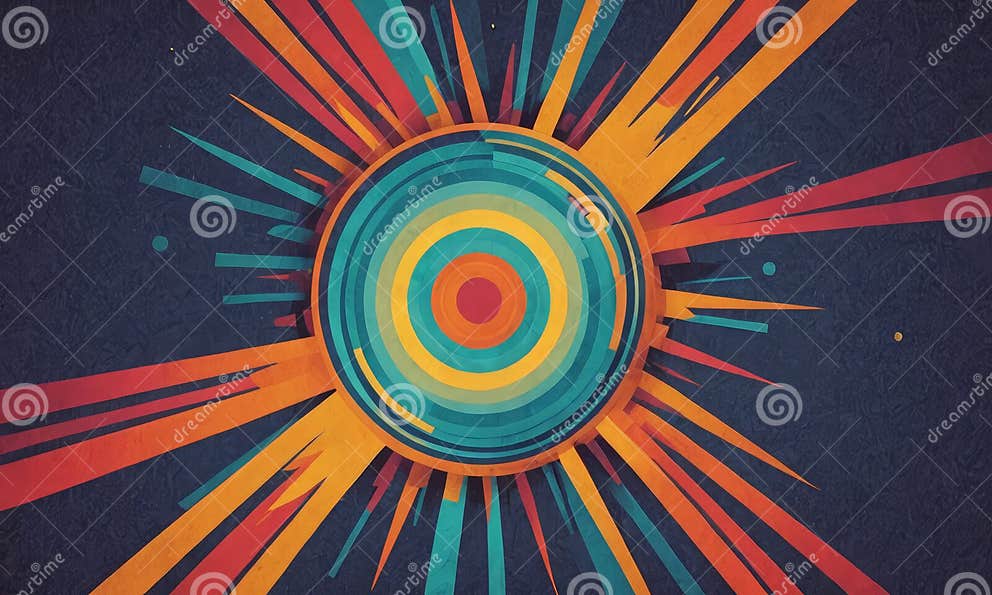 Vibrant Abstract Design Features Central Circular Shape Surrounded by ...