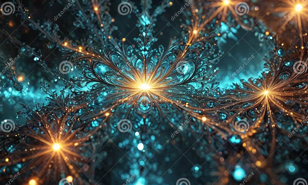 Digital Star-like Pattern with Bright Center, Surrounded by Smaller ...