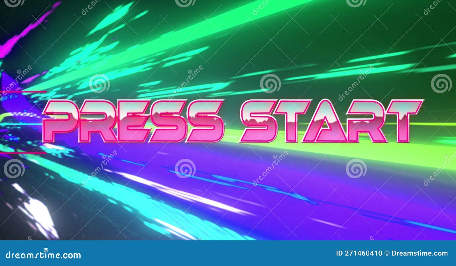 Image of Press Start Text on Multi Coloured Background Stock ...