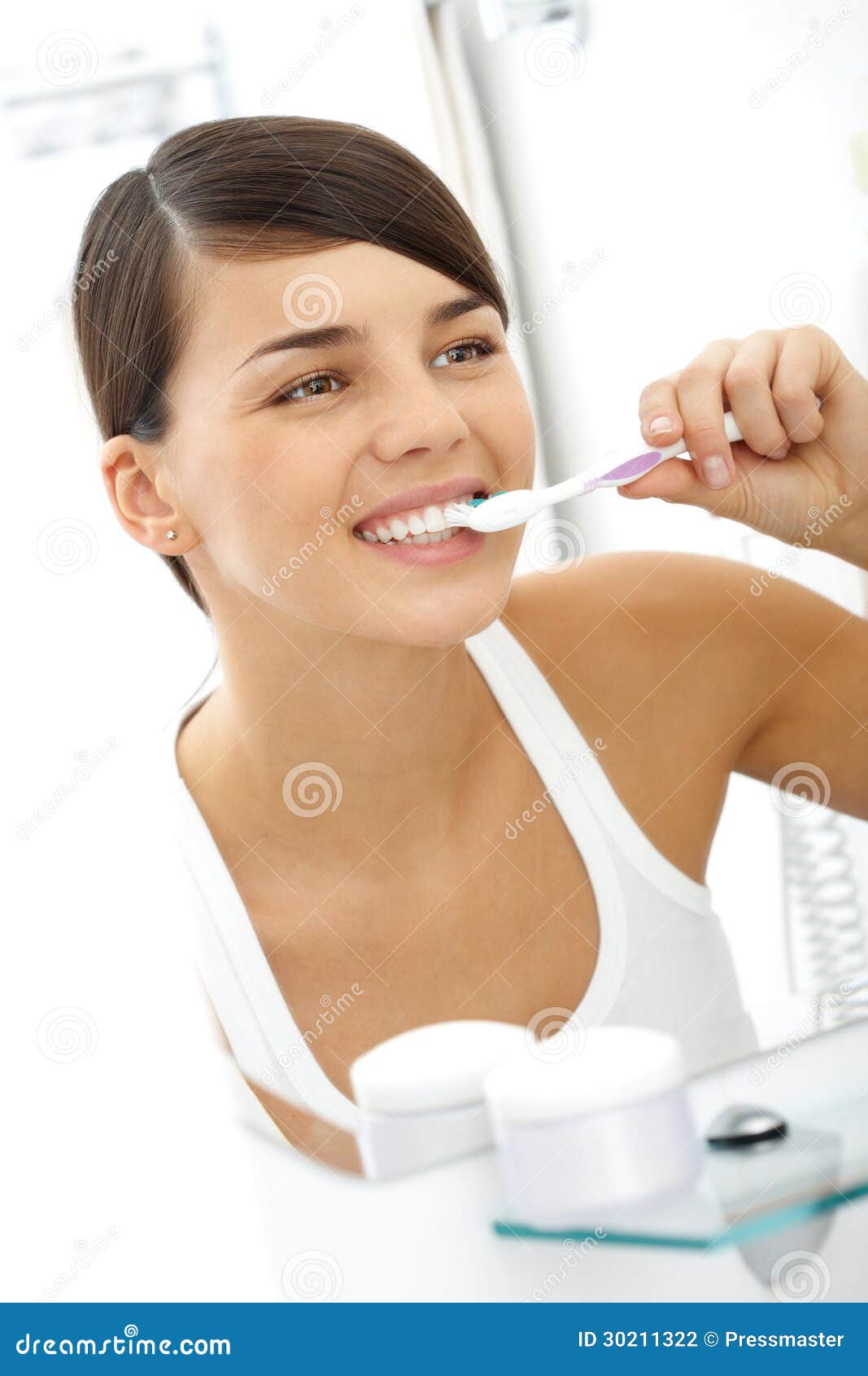 Morning hygiene stock photo. Image of feminine, holds - 30211322