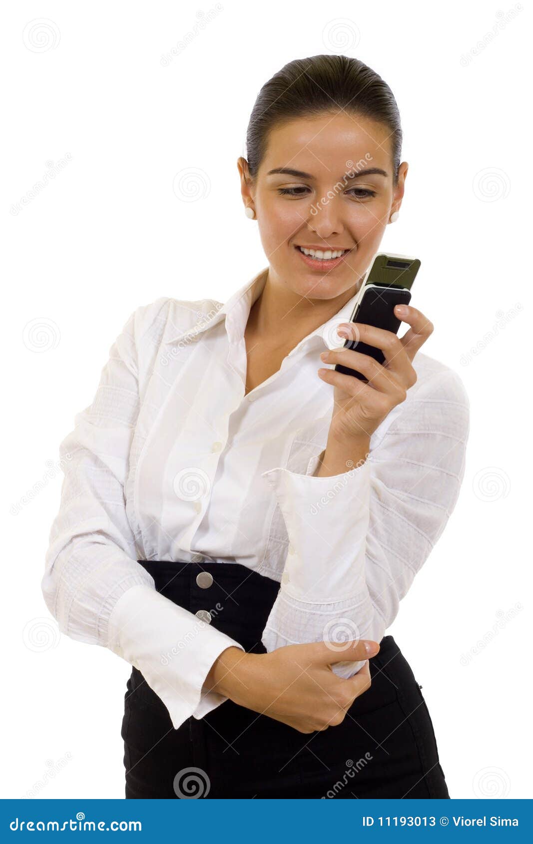 Image of Pretty Woman Holding Her Mobile Stock Image - Image of adult ...