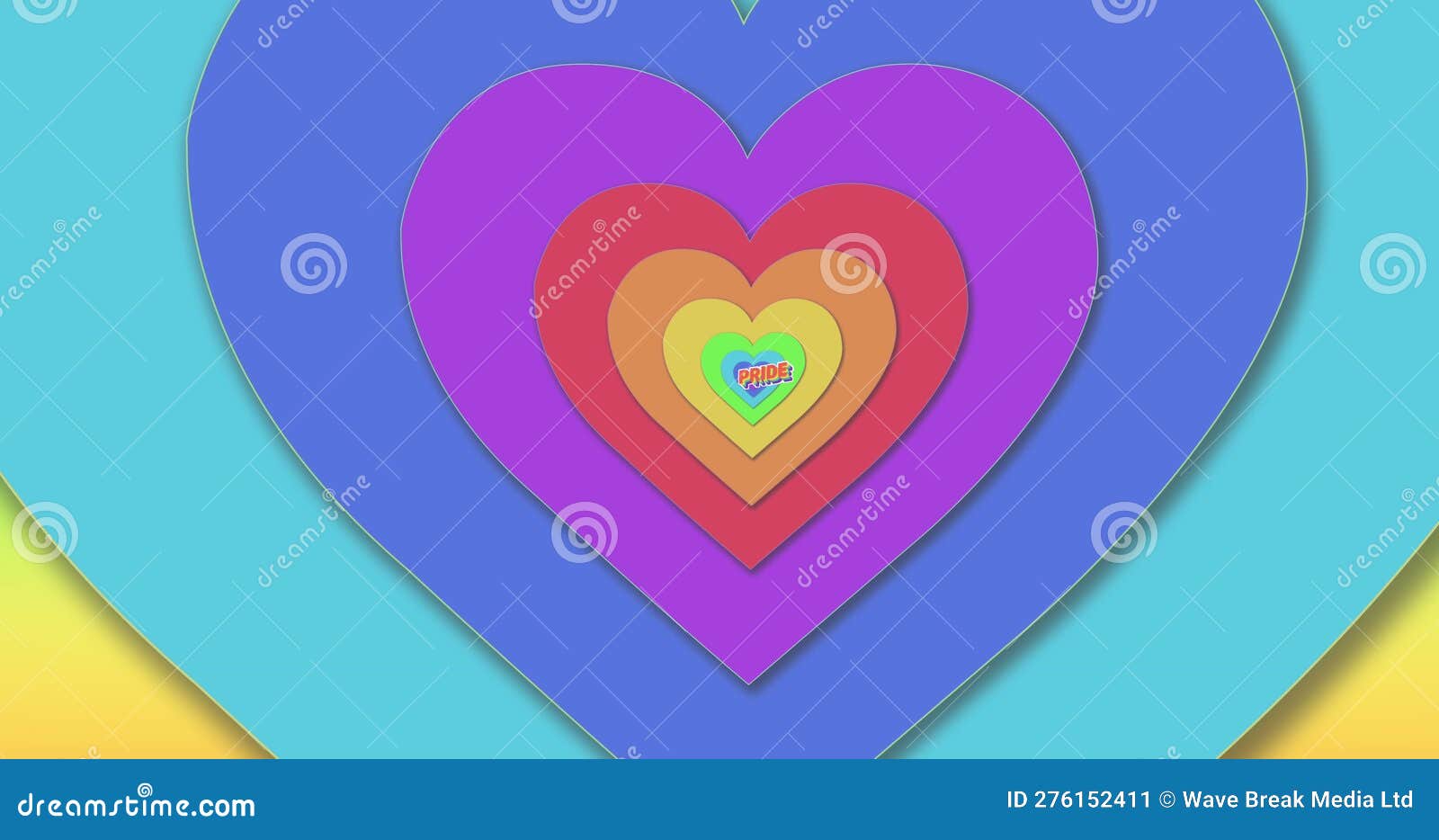 Image of Pride Text Over Colourful and Multiple Heart Shapes Stock ...