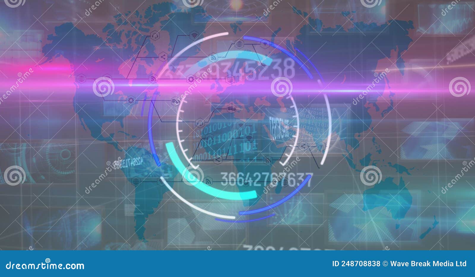 Image of Processing Circle and Changing Numbers Over Diverse Data and ...
