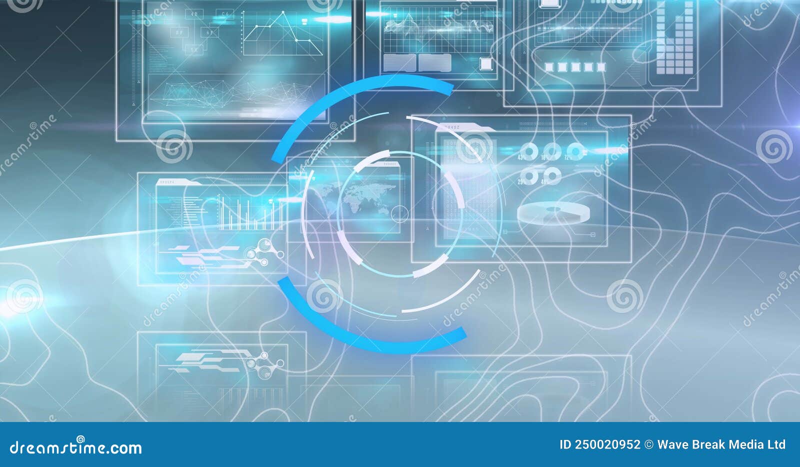 Image of Processing Circle and Light on Scientific Graph and Data Stock ...