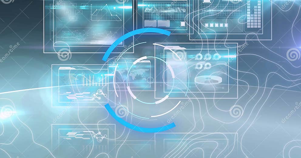 Image of Processing Circle and Light on Scientific Graph and Data Stock ...